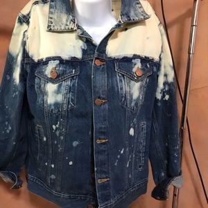 Lucky Brand | Jackets & Coats | Lucky Bleached Design Denim Jacket ...